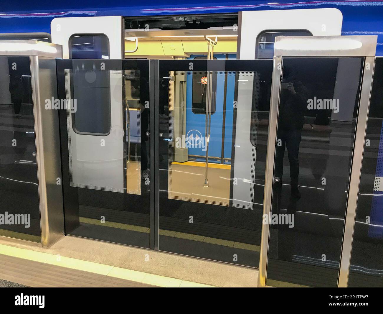 subway with increased security. new metro stations. double security ...