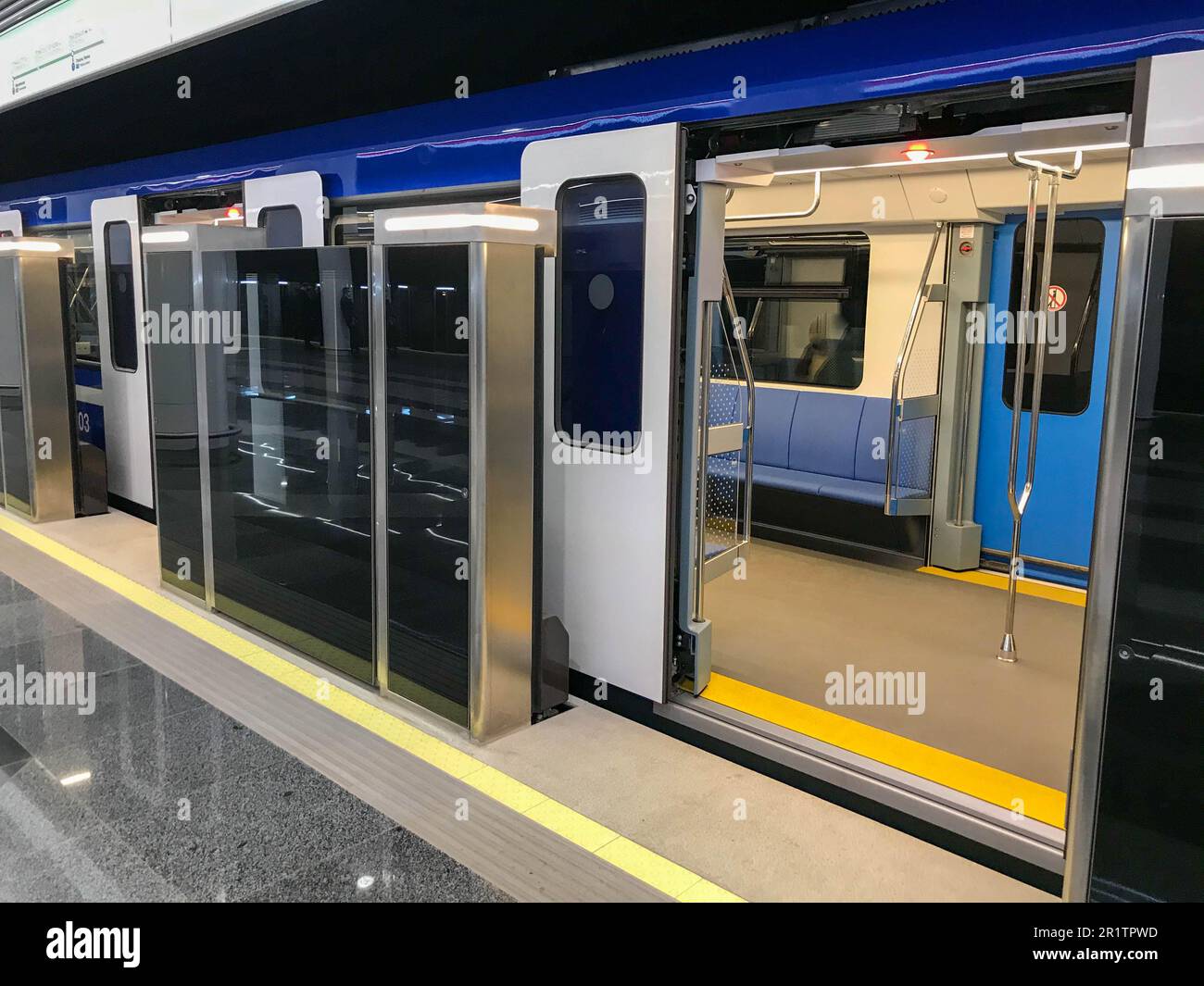 subway with increased security. new metro stations. double security ...