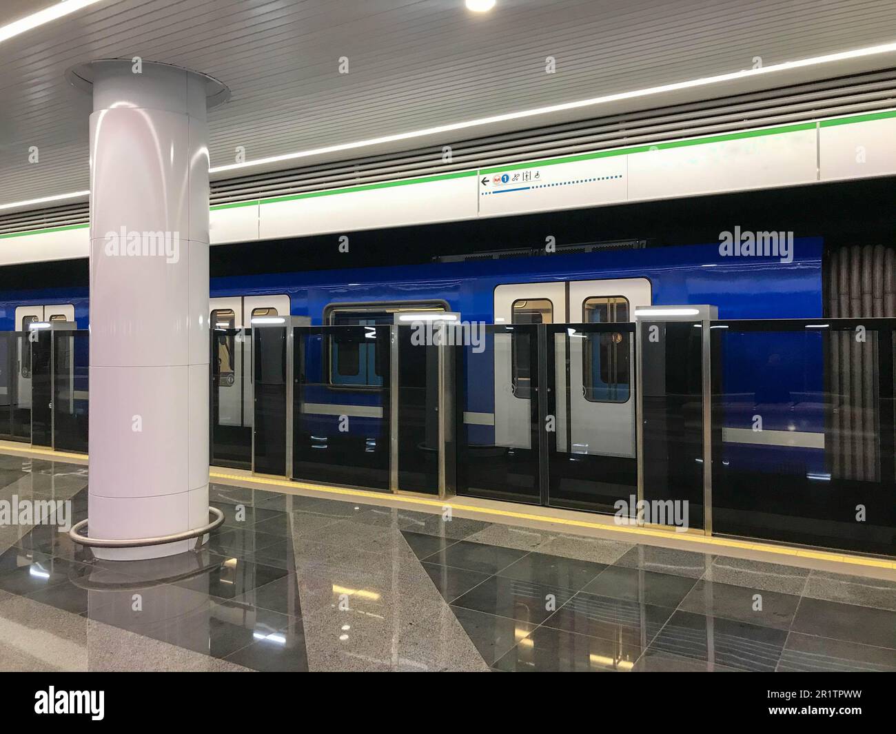 subway with increased security. new metro stations. double security ...