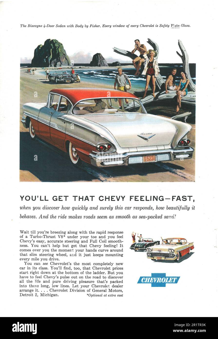 Chevrolet Biscayne sedan with body by Fisher advert in a Natgeo ...