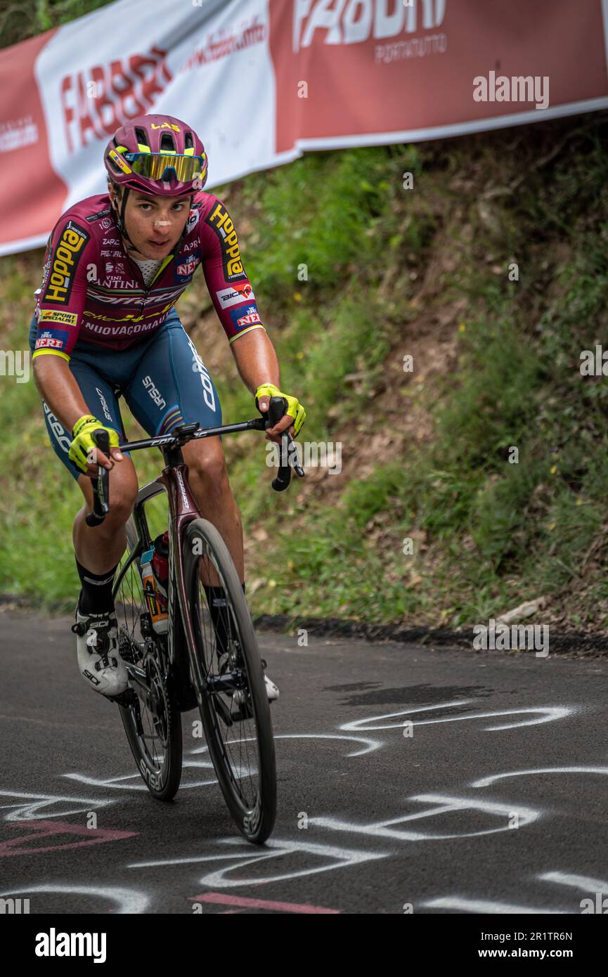 Italy, May 13, 2023: professional cyclists face the eighth stage of the ...