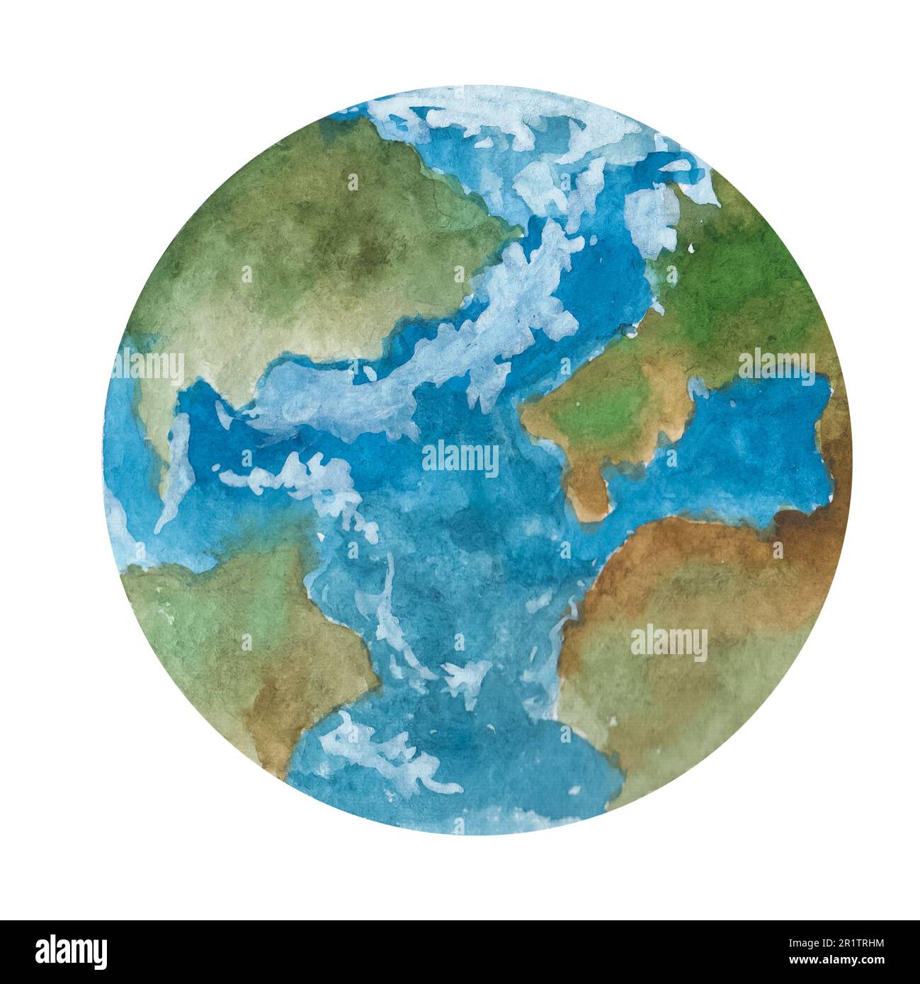 Planet Earth water color illustration. Symbol of life, nature ...