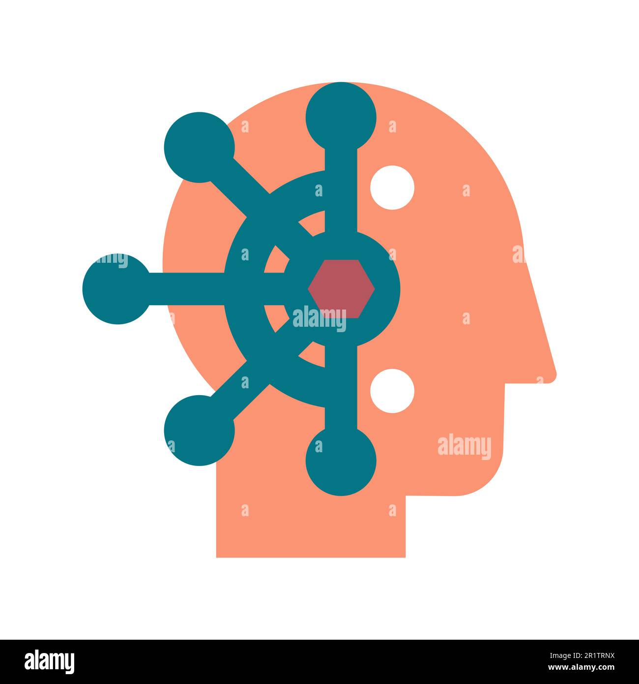 Mind control, thought manipulation flat vector icon. Brainwashing ...