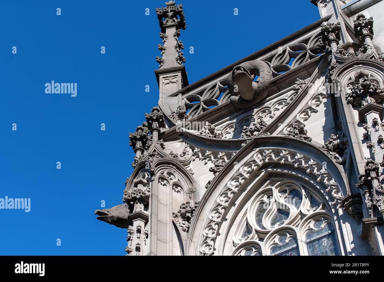 The wall of Constance Cathedral with intricate ornaments. Konstanz ...