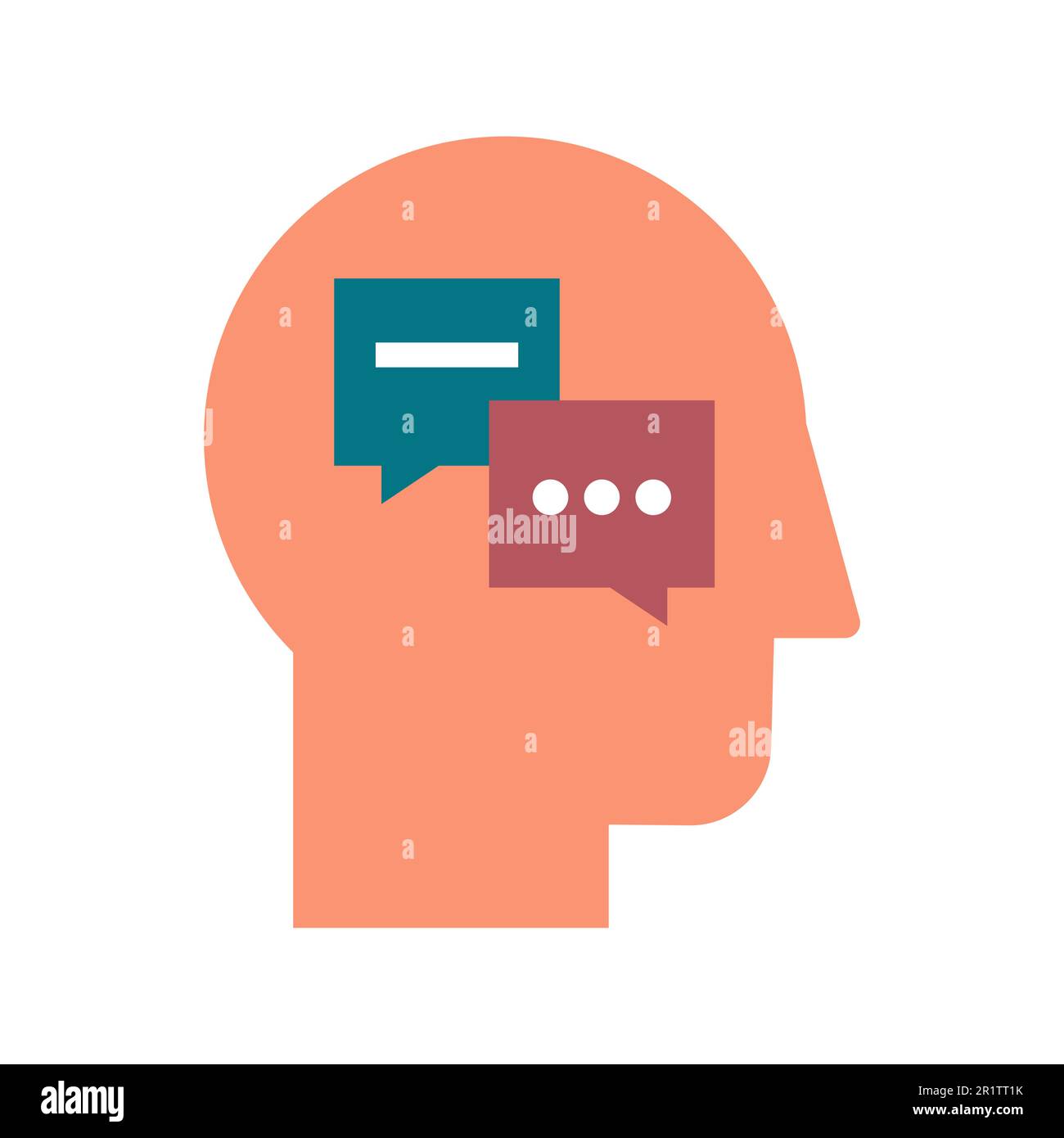 Interpersonal psychology and psychotherapy flat vector icon. Color ...