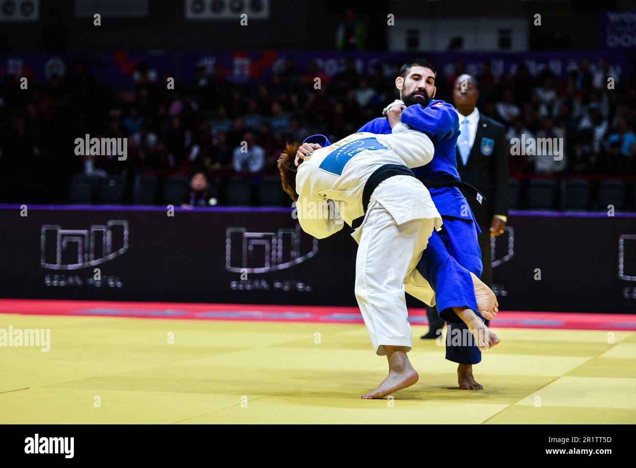 Doha, Qatar, 8 May 2023. Hifumi Abe of japan competes against Matteo ...