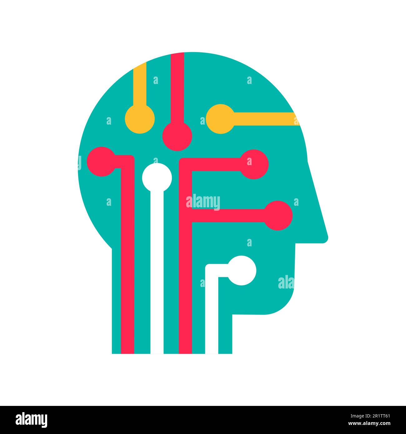 Intelligence, learning and innovation flat vector icon. Human brain ...