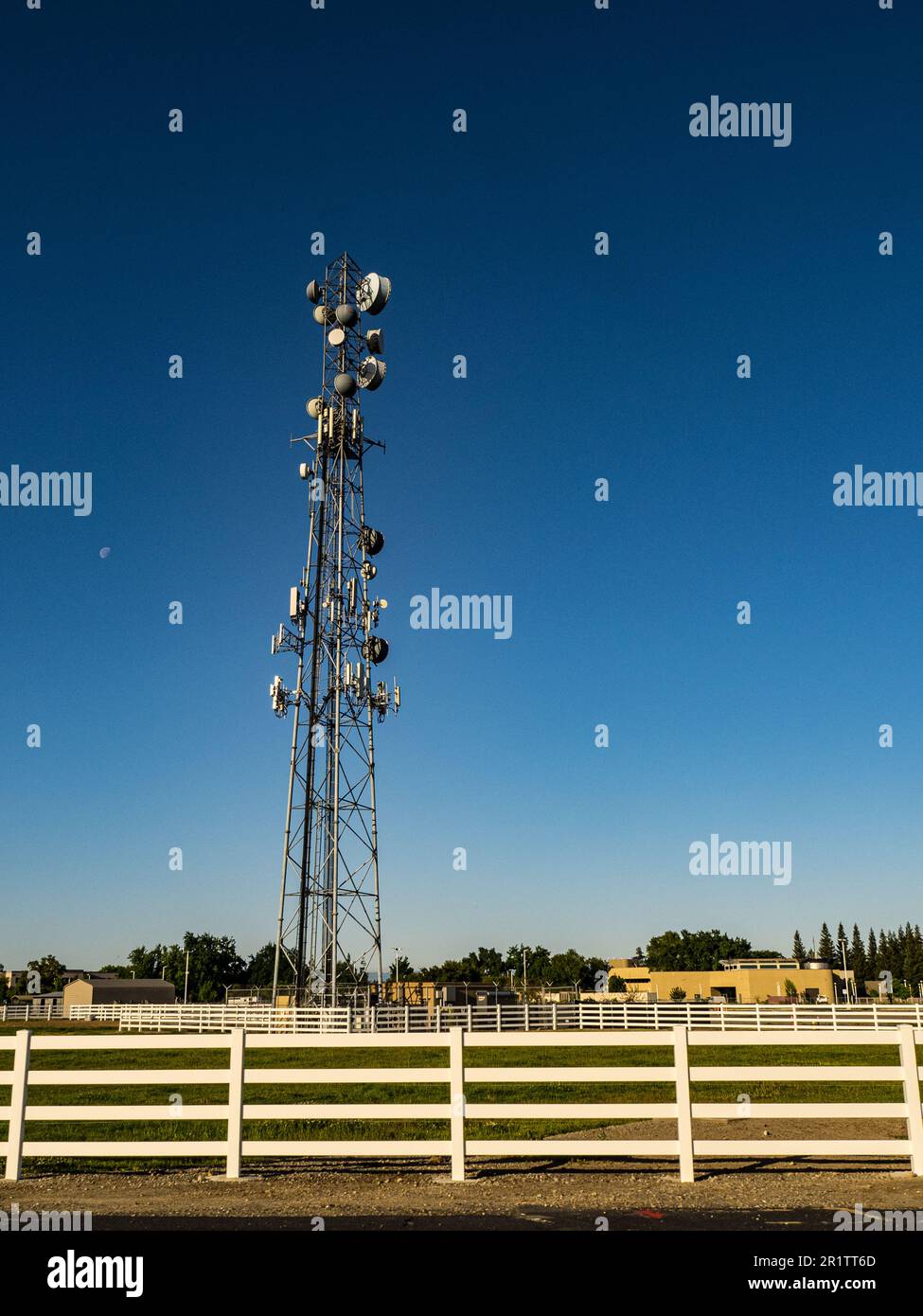 A cell tower in Modesto California at Modesto Junior College campus ...