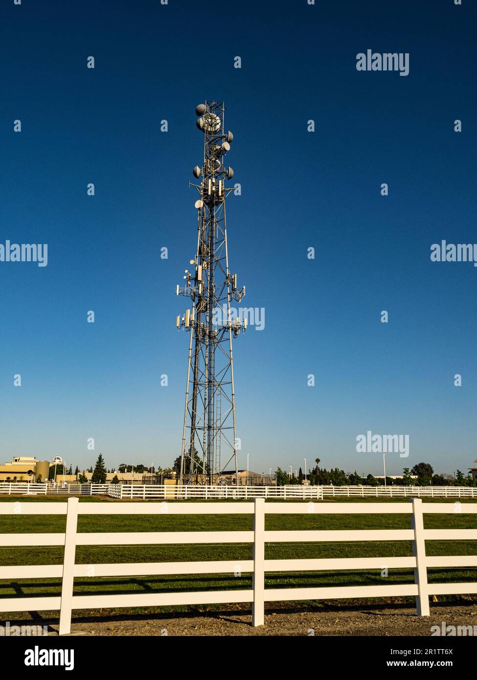 A cell tower in Modesto California at Modesto Junior College campus ...