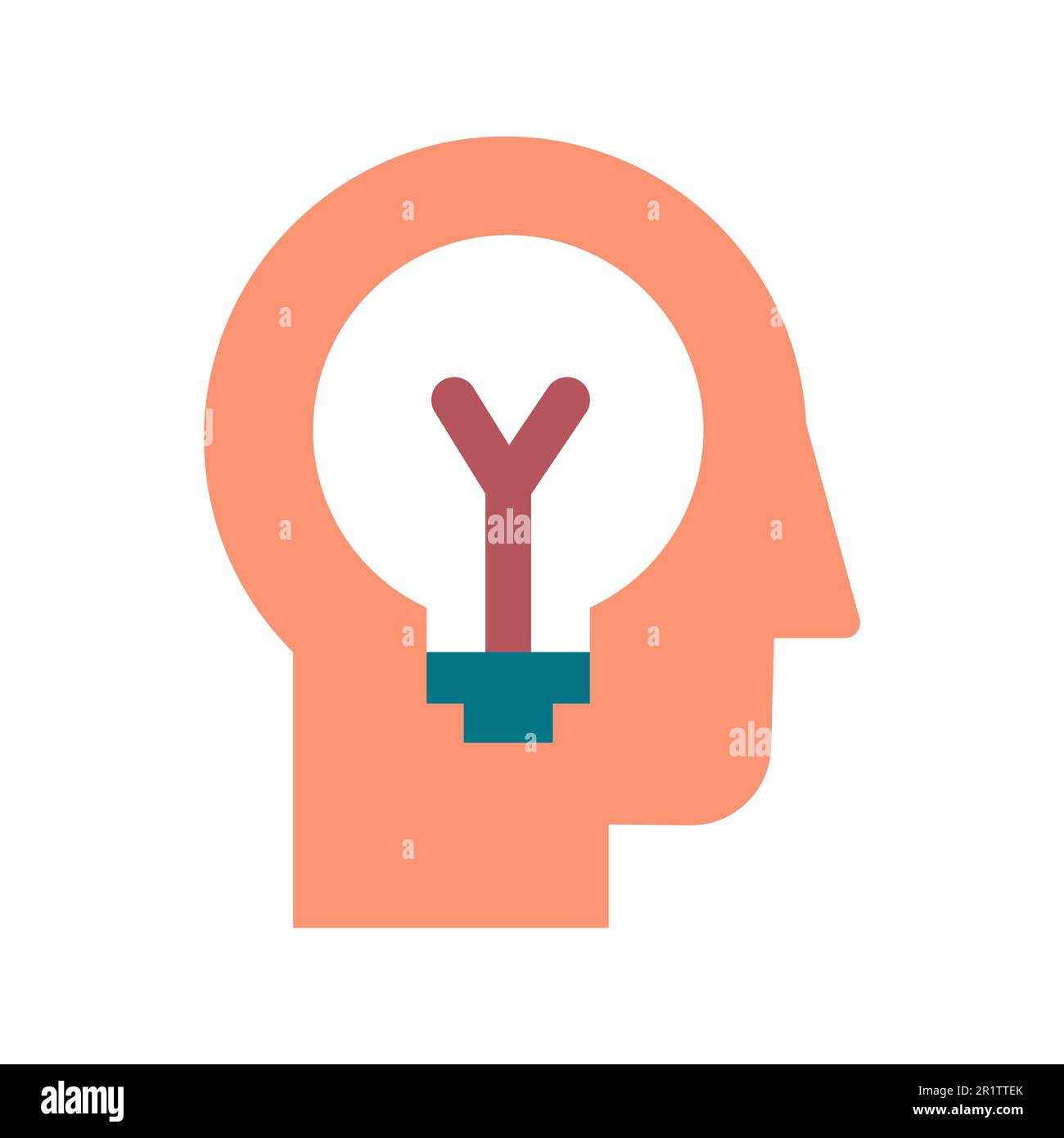 Idea generation and brainstorming flat vector icon. Ideation, solution finding process pictogram ...