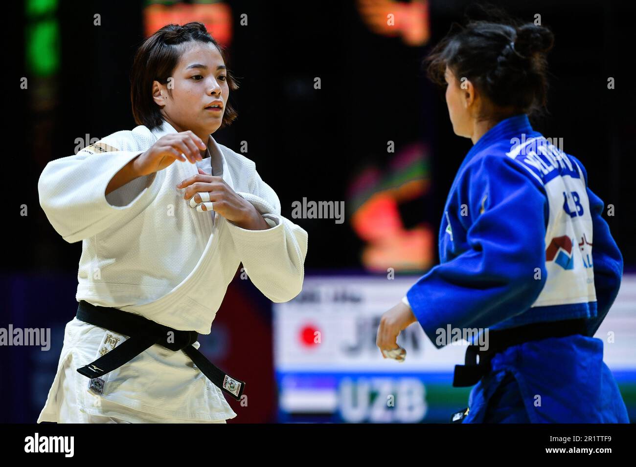 Doha, Qatar, 8 May 2023. Uta Abe of Japan competes against Diyora ...