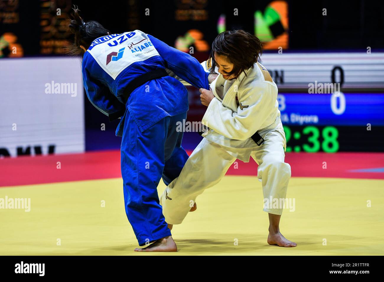 Doha, Qatar, 8 May 2023. Uta Abe of Japan competes against Diyora ...