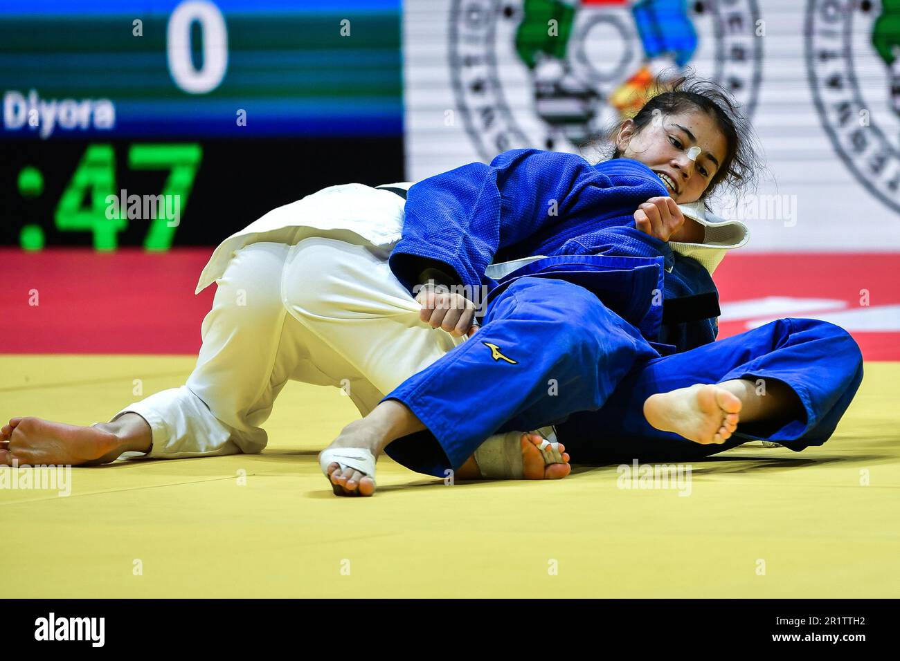 Doha, Qatar, 8 May 2023. Uta Abe of Japan competes against Diyora ...