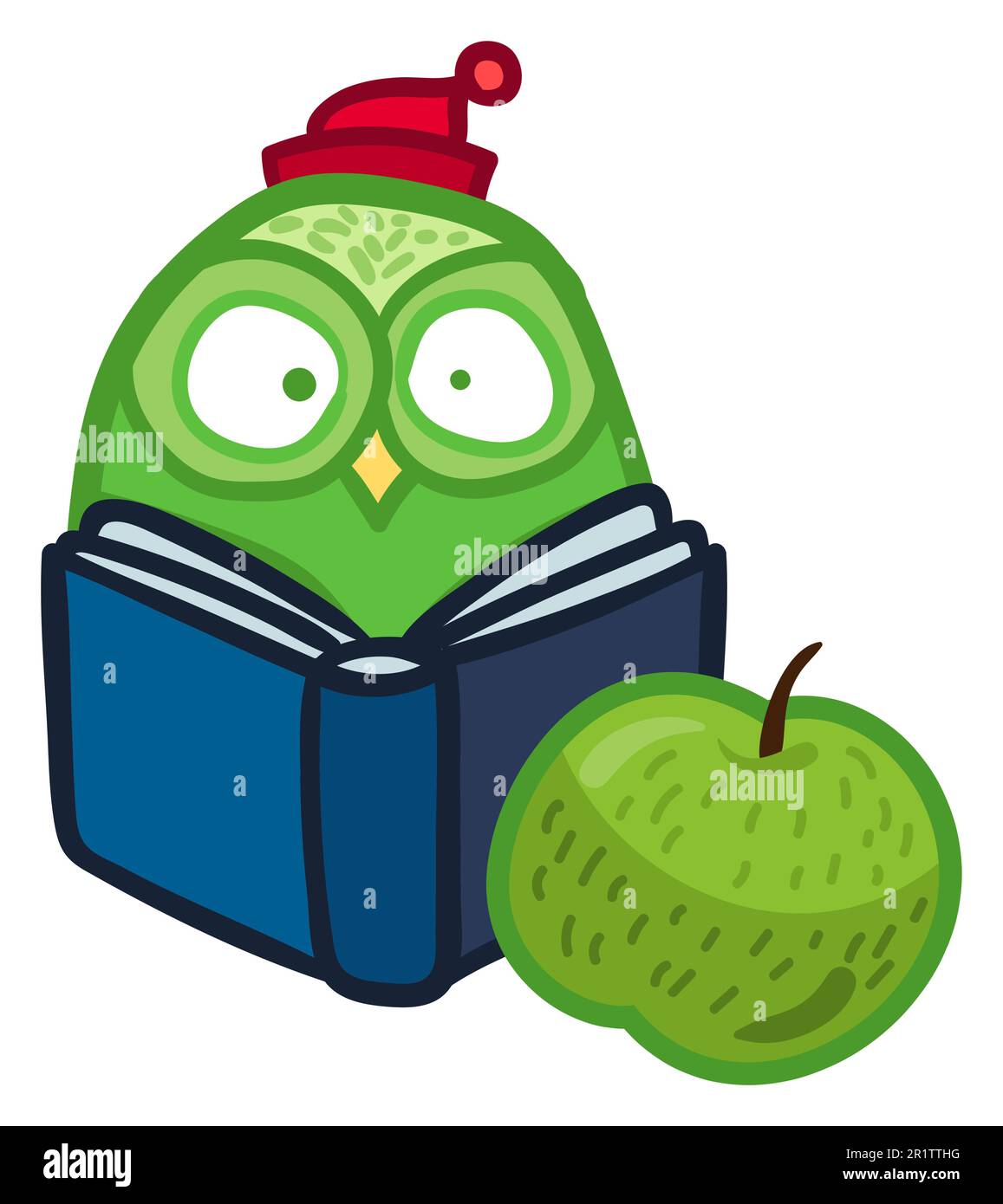 Cartoon owl studying. Cute school sign for back to school concept ...