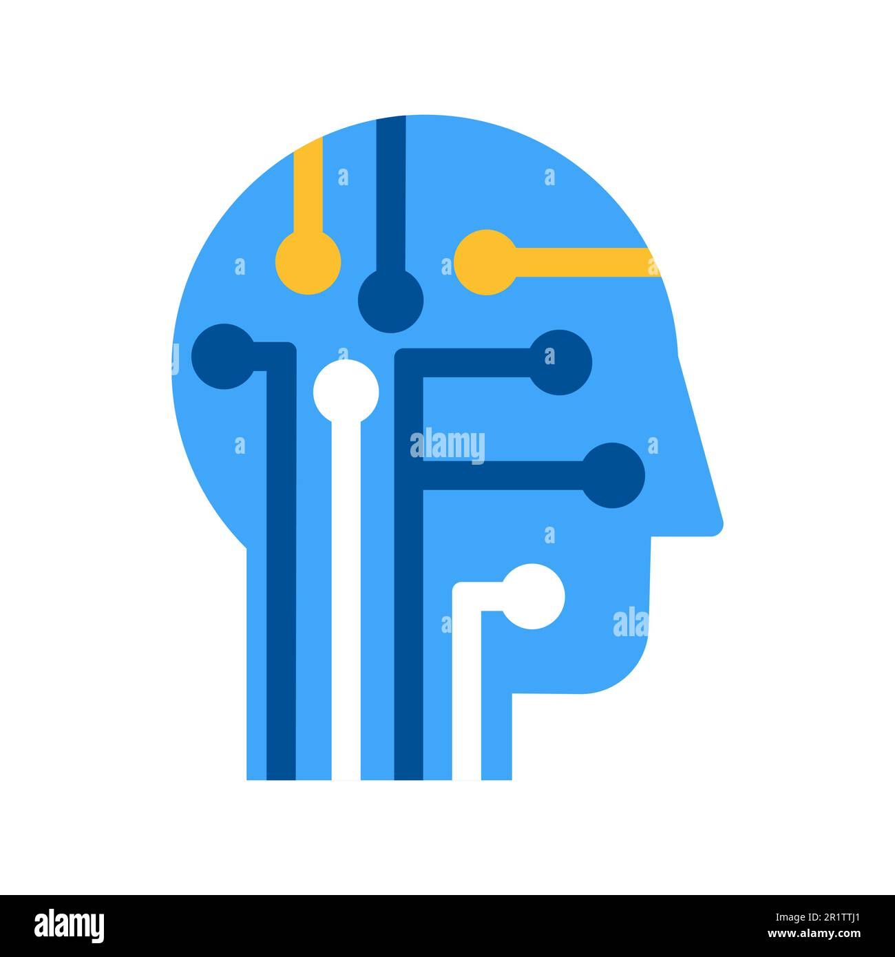 Intelligence, learning and innovation flat vector icon. Human brain ...
