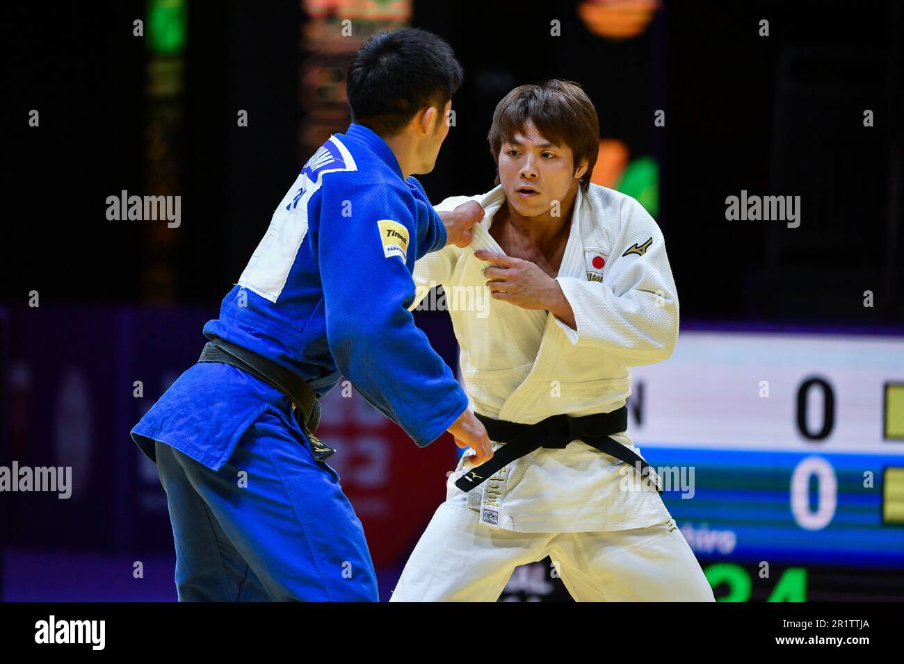Doha, Qatar, 8 May 2023. Hifumi Abe of Japan competes against Joshiro ...