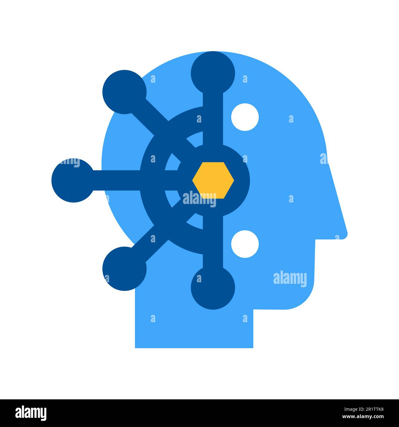 Mind control, thought manipulation flat vector icon. Brainwashing ...