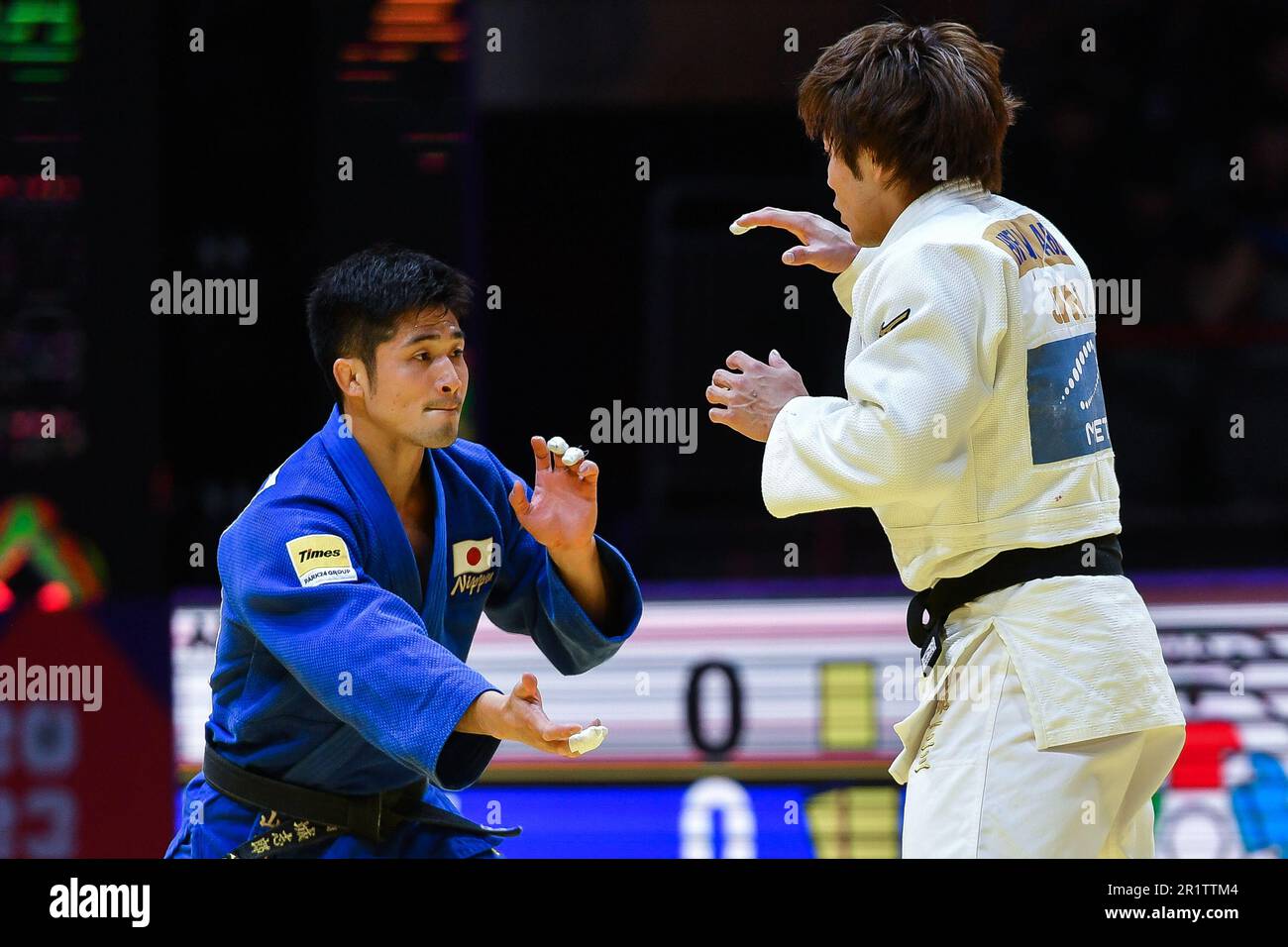 Doha, Qatar, 8 May 2023. Hifumi Abe of Japan competes against Joshiro ...