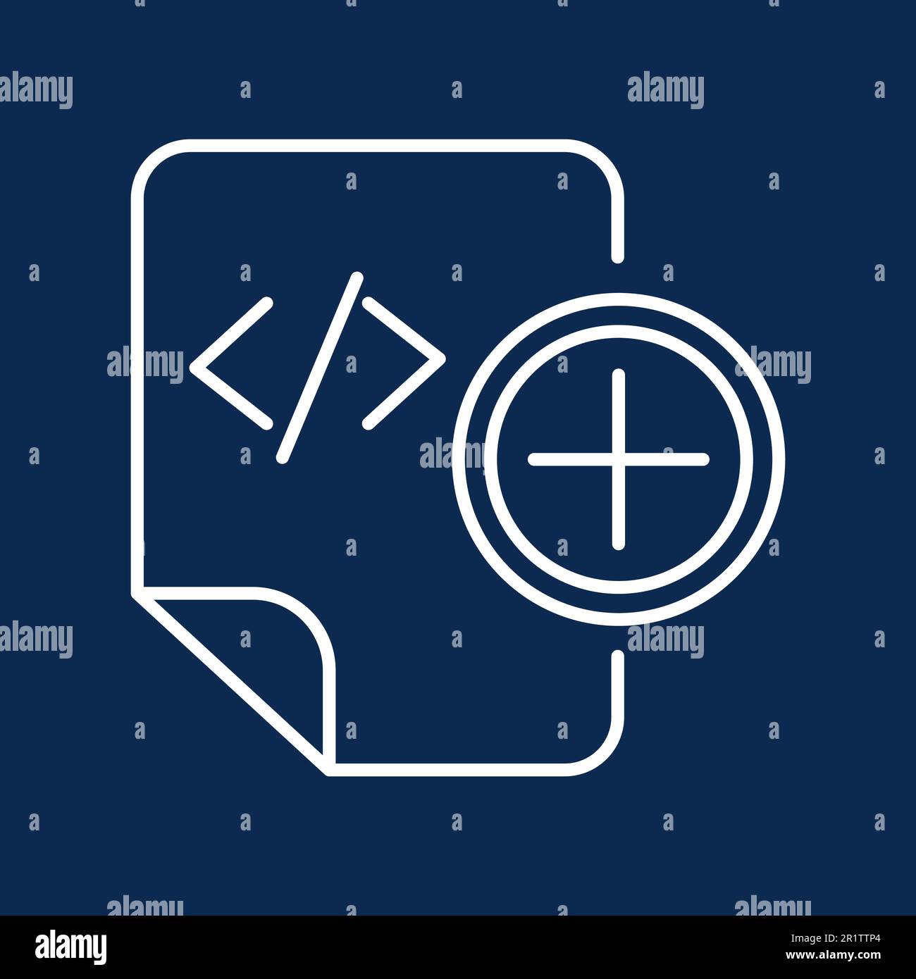 HTML tag adding blue monochrome thin line pictogram. System documents ...