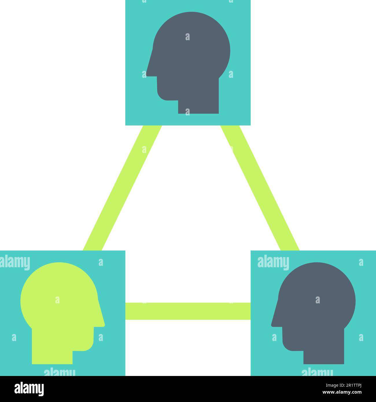Collaboration, teamwork flat vector icon. Extraversion, leadership ...
