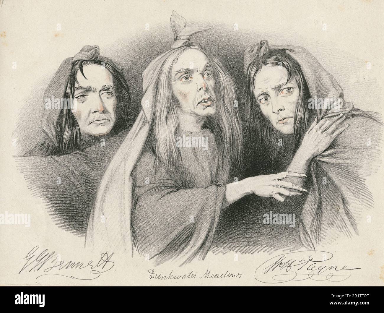 Witches, GJ Bennett, Drinkwater Meadows, WH Payne, as the three witches ...