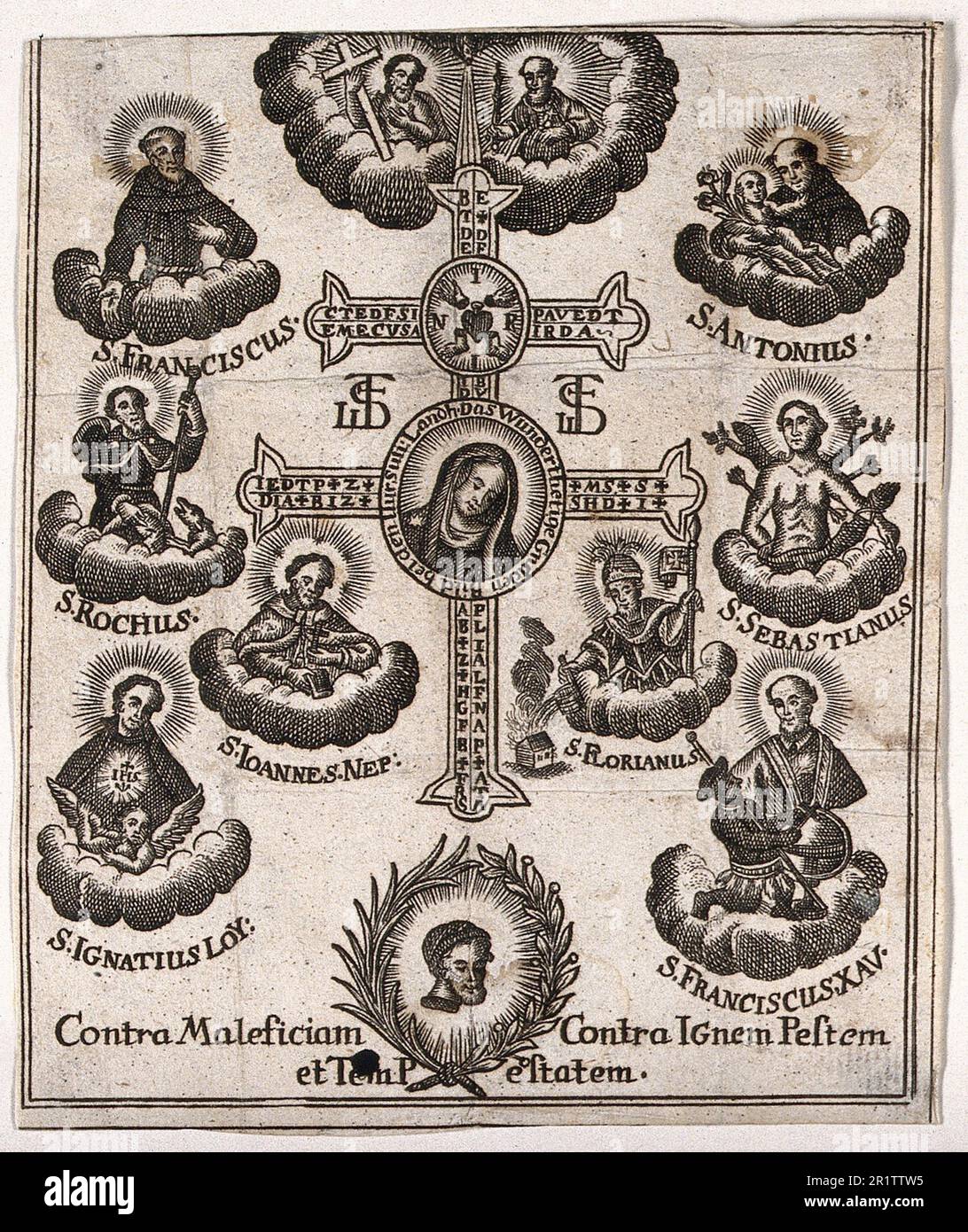A cross with the image of the Virgin of the Ursulines in Landshut ...