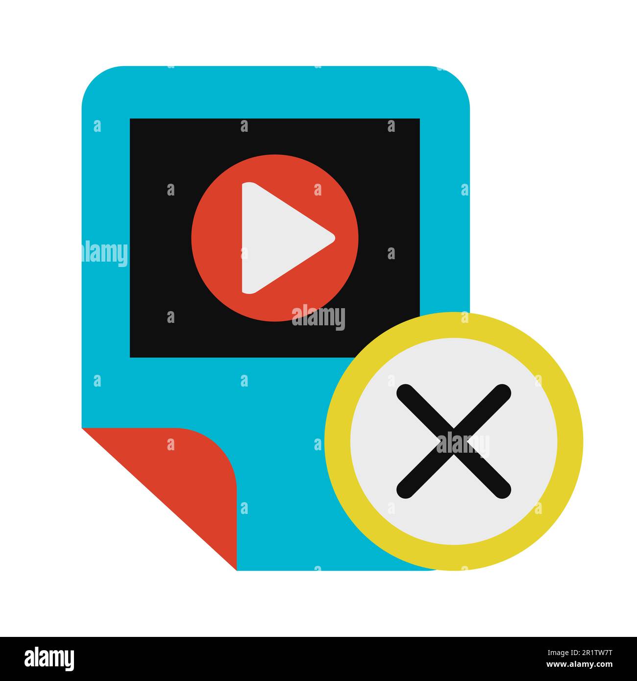 Multimedia player removal, app deletion glyph icon. Multicolor ...