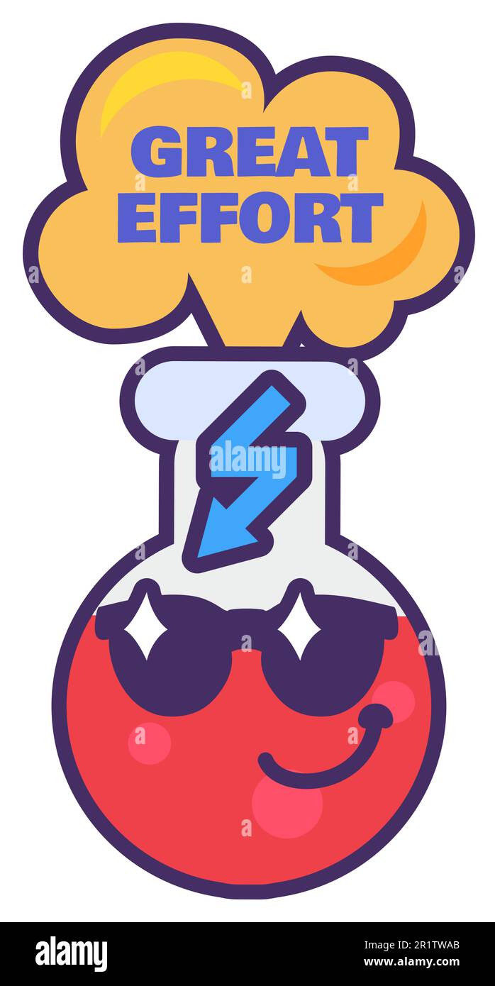 Great effort sign for school reward sticker. Cartoon stamp on white ...