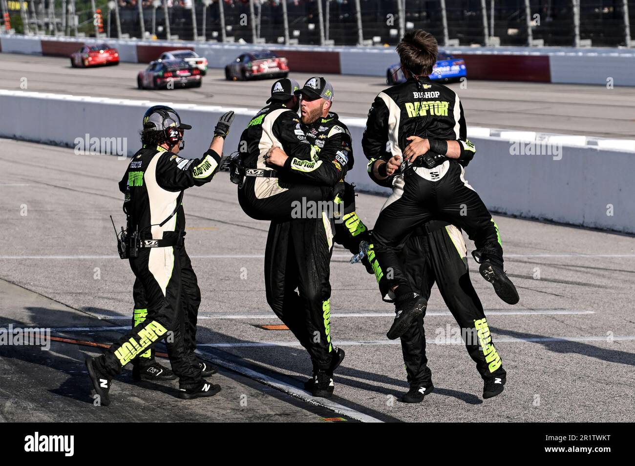 The pit crew of William Byron celebrates after winning a NASCAR Cup ...