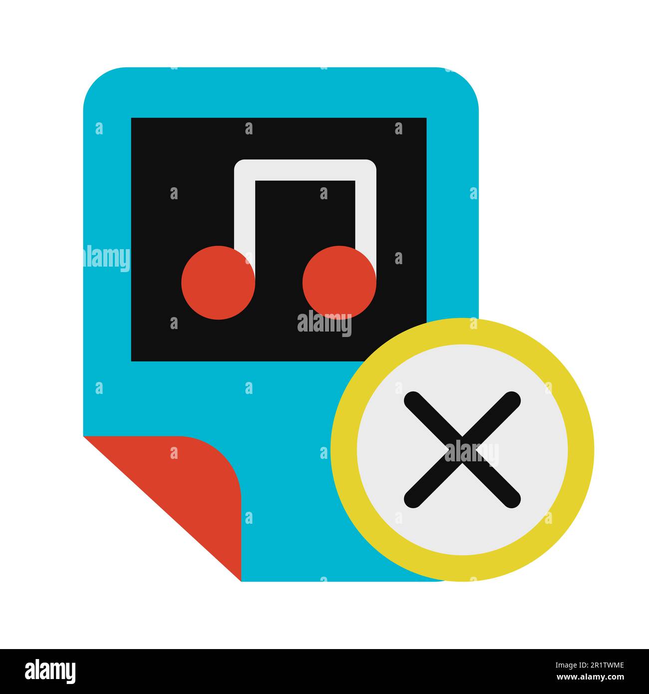 Music, audio file deletion glyph vector icon. Media removal button ...