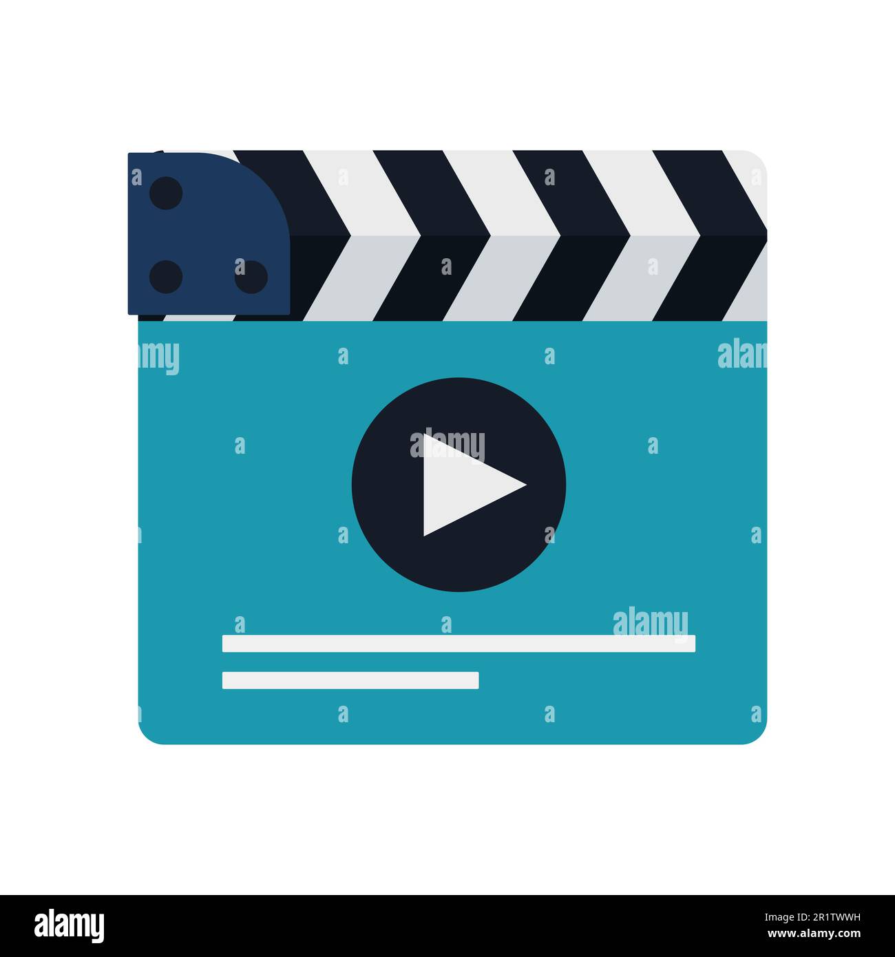 Cinema clapper board flat vector icon. Arrow play sign. Video ...