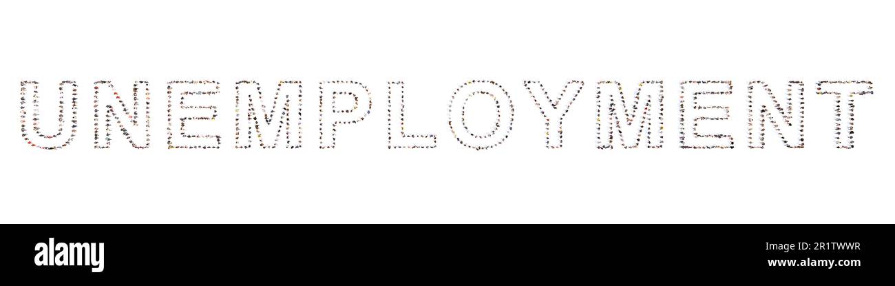 Concept conceptual large community of people forming the UNEMPLOYMENT ...