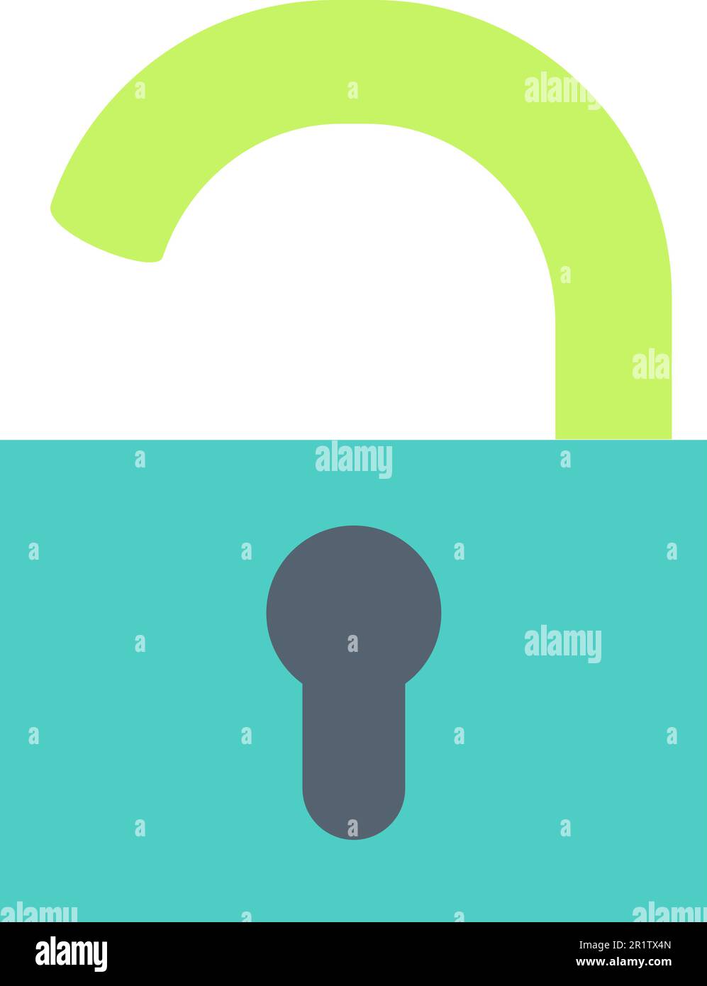 Open padlock flat vector icon. Openness, extraversion symbol. Security ...