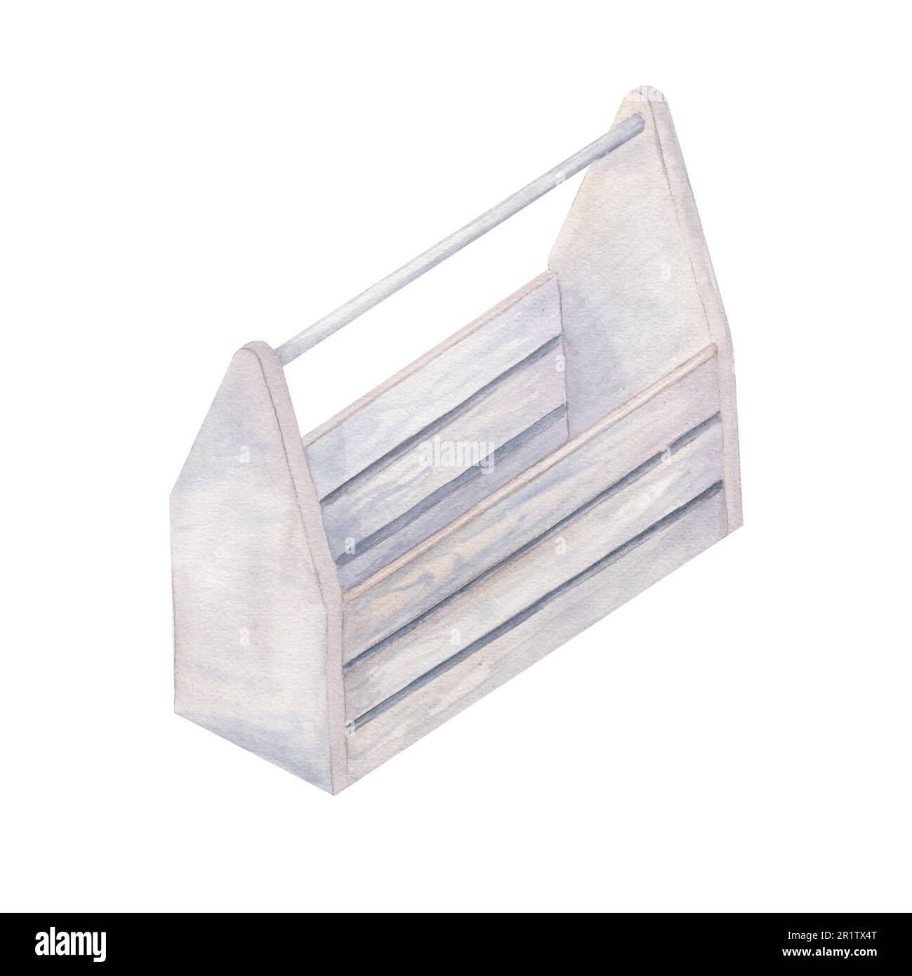 Empty wooden toolbox for hand tools, for storing and transporting ...