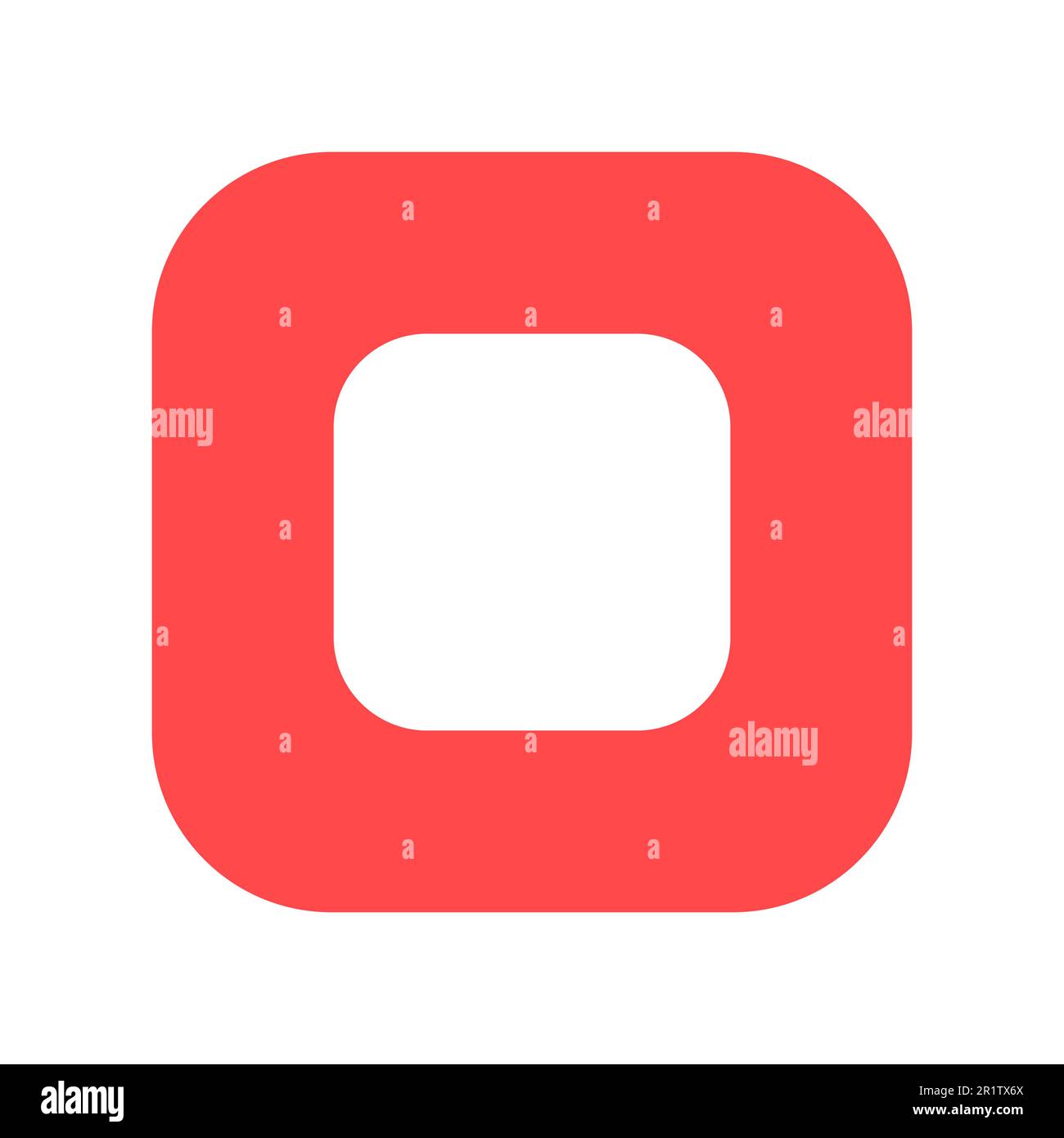 Stop button flat vector icon. Media control symbol. Video app interface. Multimedia player Stock ...