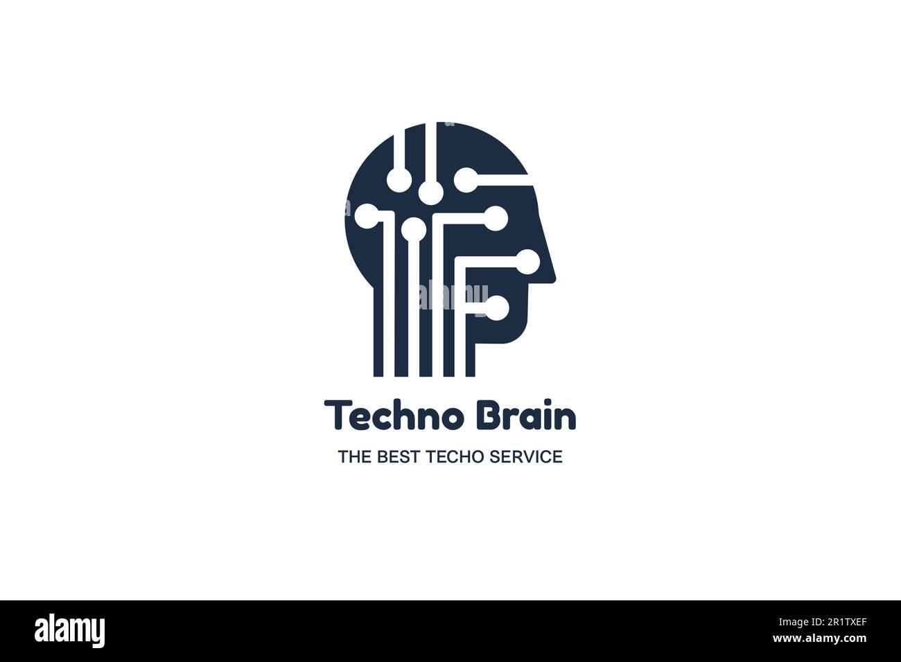 Man Head and Chip Techno Brain Multimedia Logo. Modern Creative Idea ...