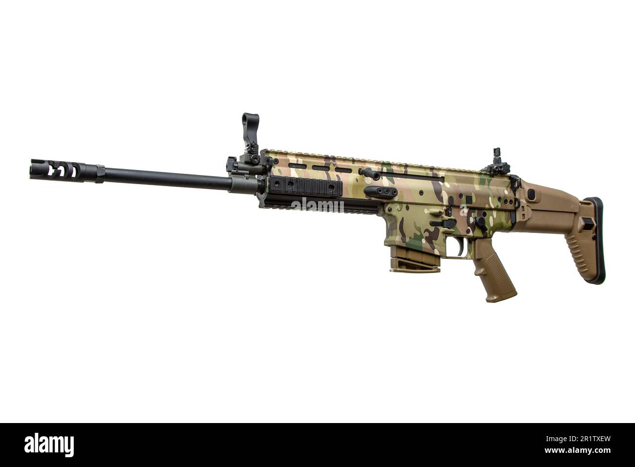 Modern automatic rifle isolated on white background. Weapons for police ...