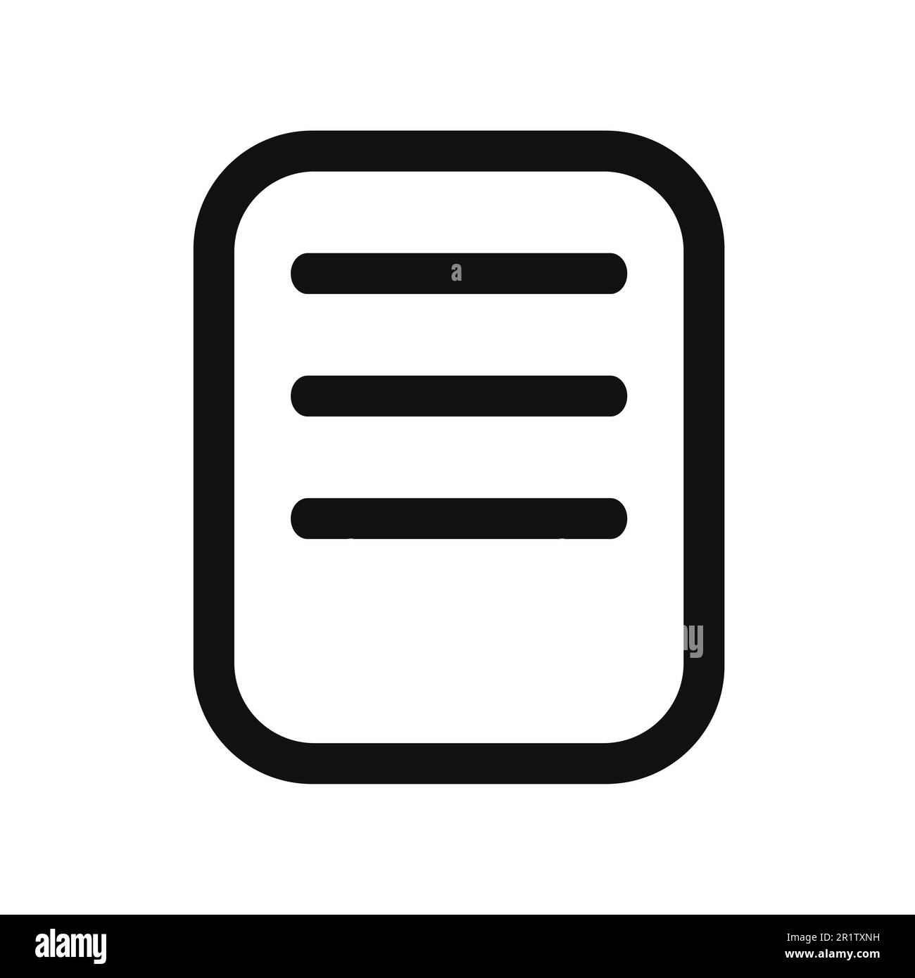 Black document file thick line vector icon. Contract symbol isolated on ...