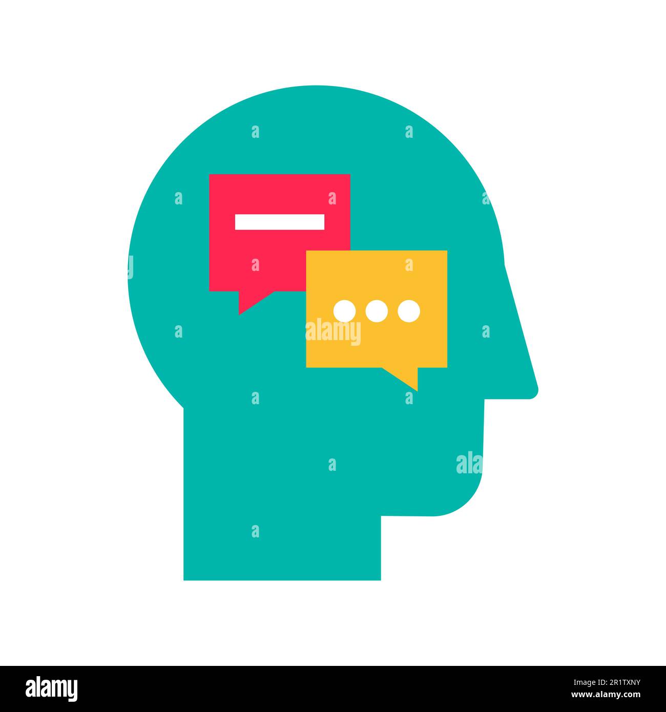 Interpersonal psychology and psychotherapy flat vector icon. Color ...