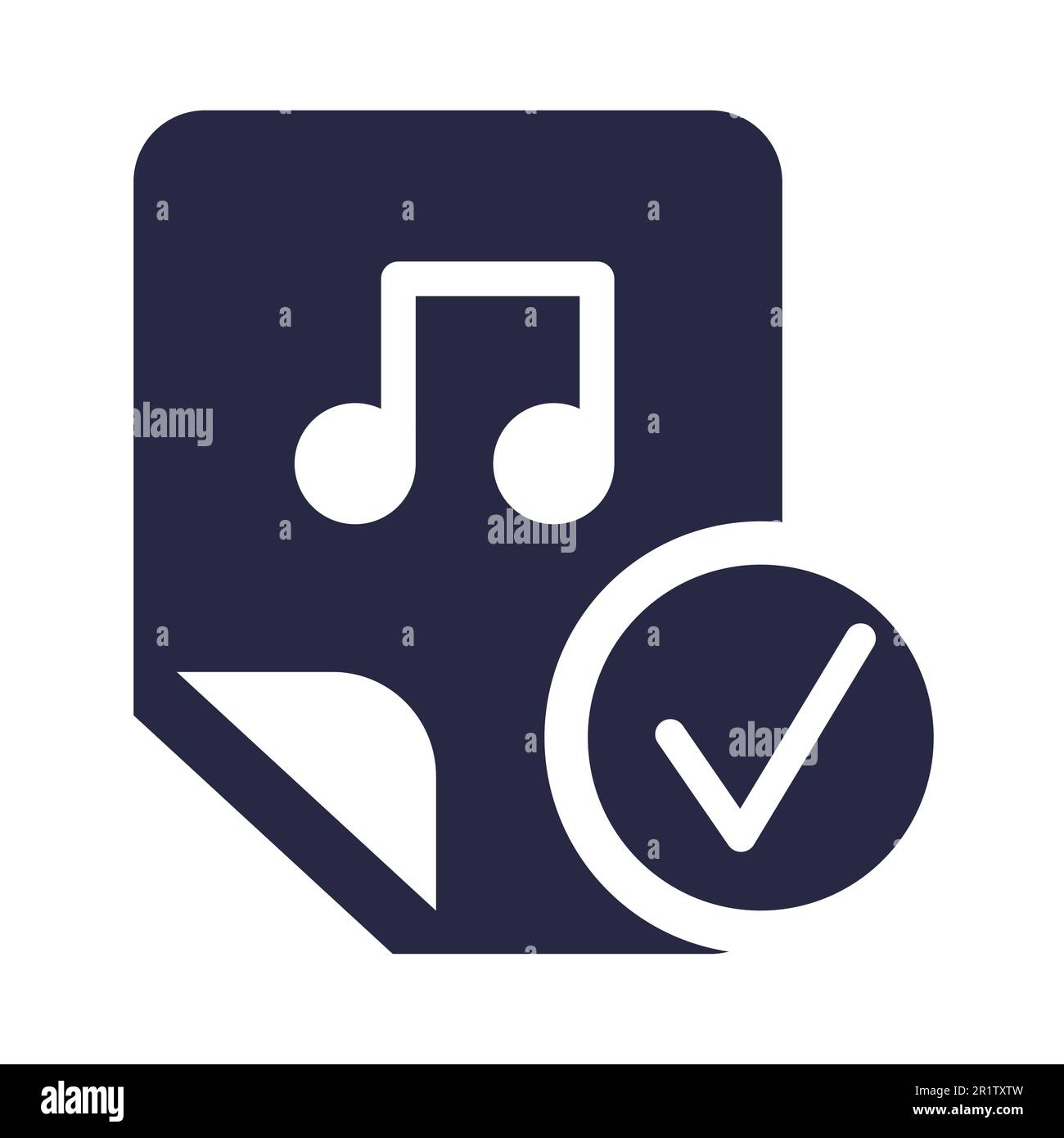 Music file, playlist checking glyph vector icon. Monochrome pictogram ...