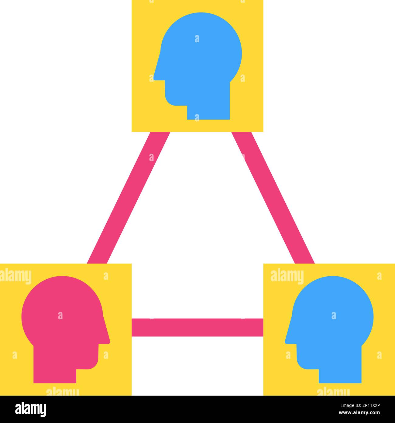 Collaboration, teamwork flat vector icon. Extraversion, leadership ...
