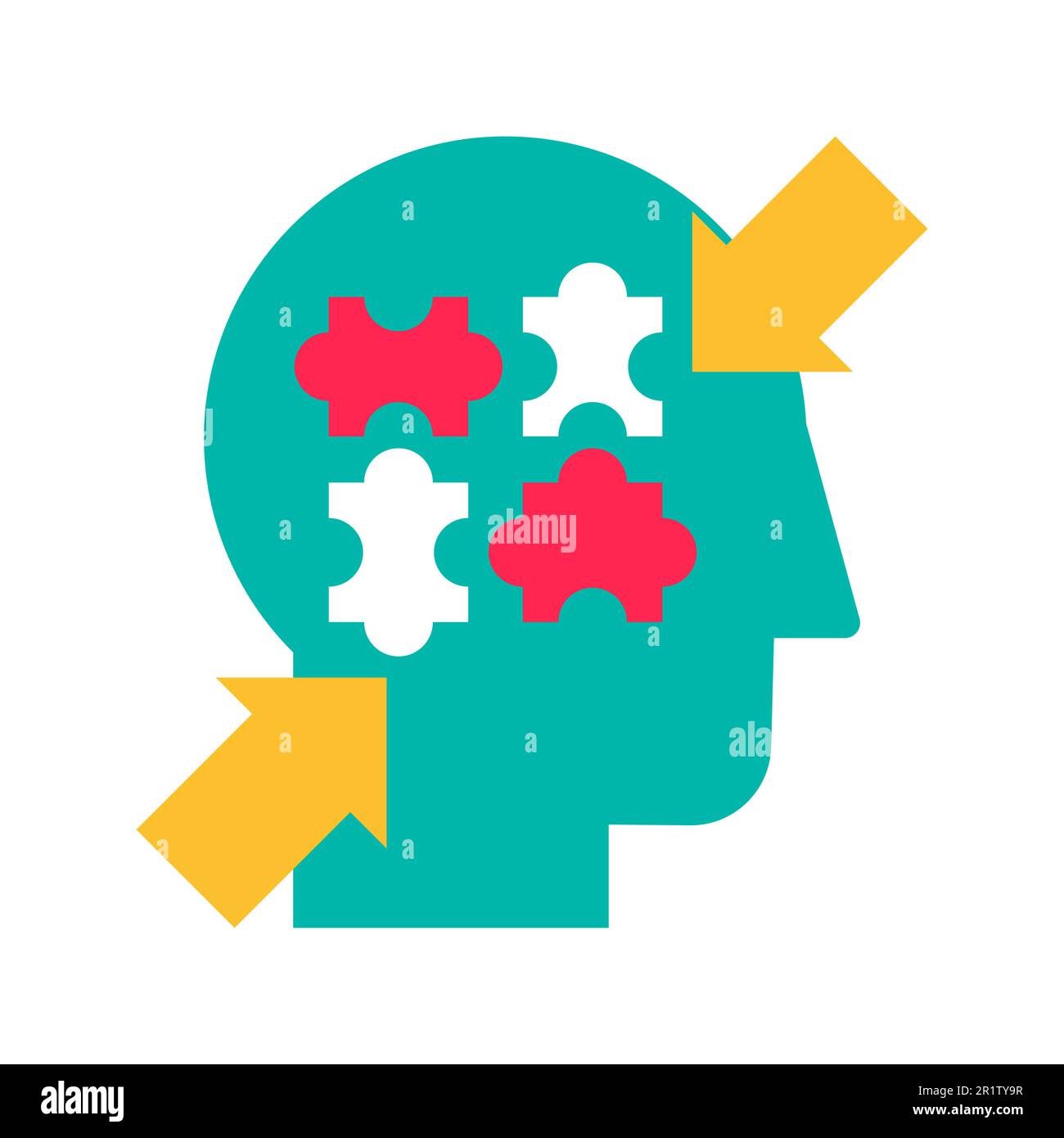 Introspection, contemplation and soul-searching flat vector icon ...