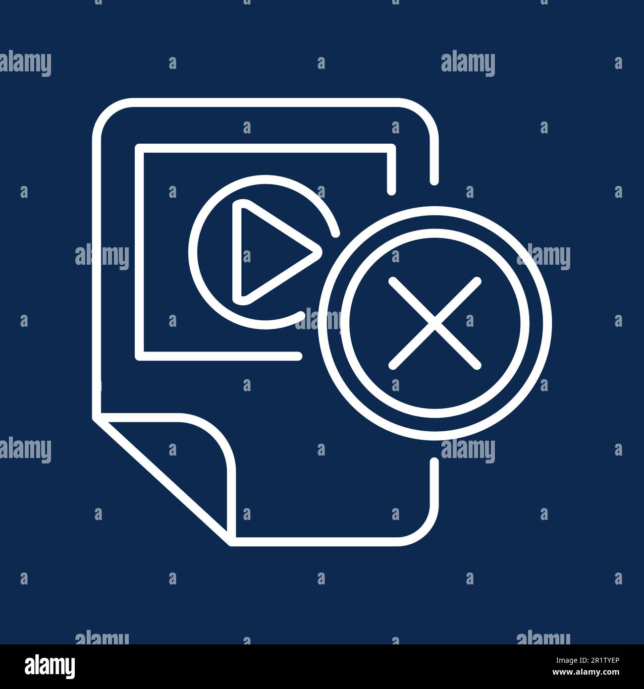 Multimedia player removal blue monochrome linear icon. App deletion ...