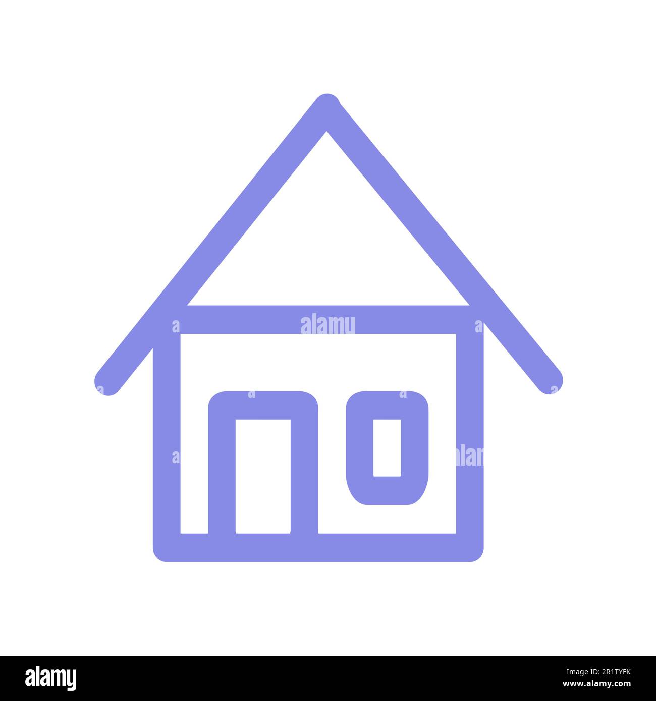 Purple house with roof thick line vector icon. Building illustration ...