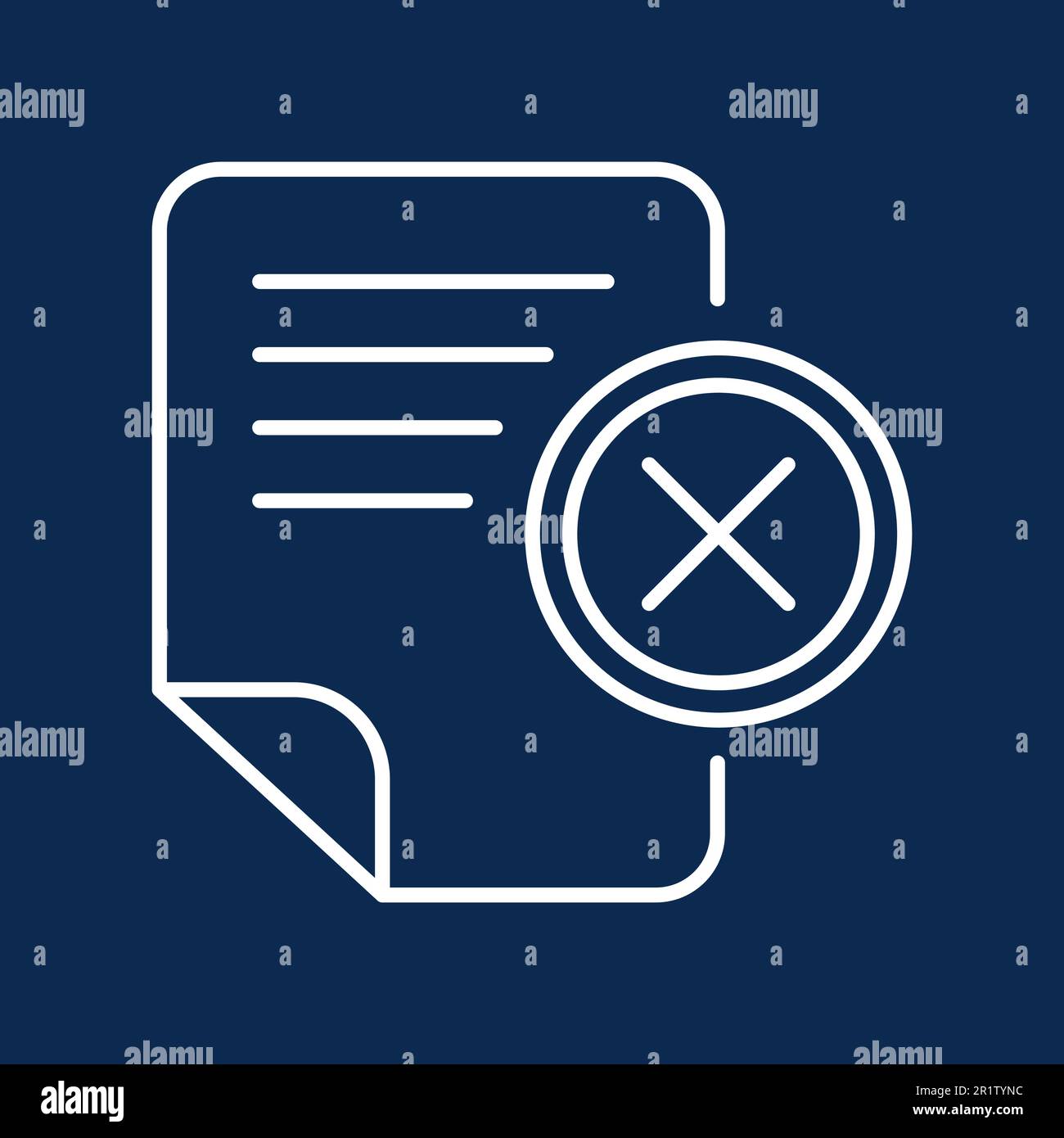 Office document monochrome linear icon. Text file deletion color thin ...