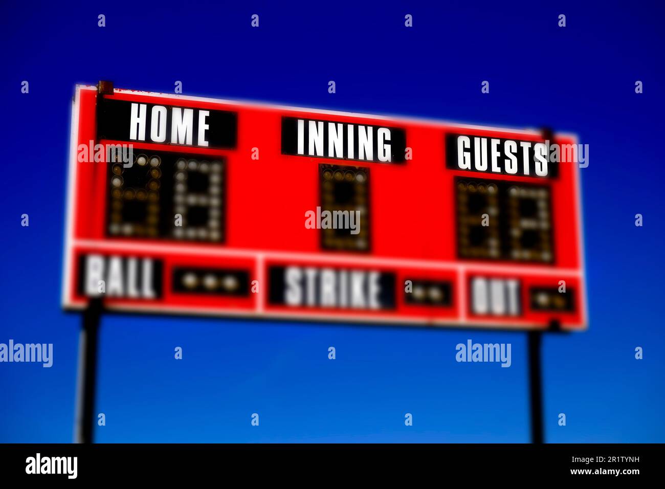 Baseball scoreboard with details of score ball strike innings selective ...