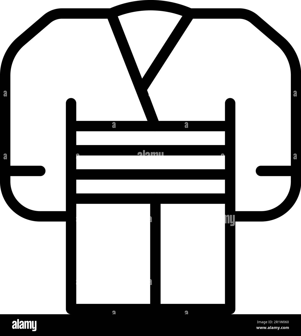 Modern kimono icon outline vector. Unisex clothing. Cotton belt Stock ...