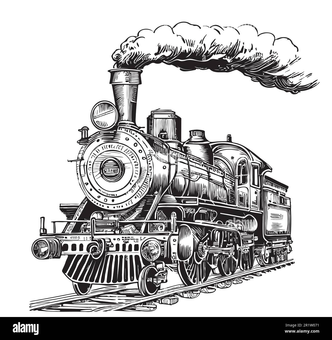 Steam locomotive vintage ,hand drawn sketch in doodle style illustration Stock Vector Image ...