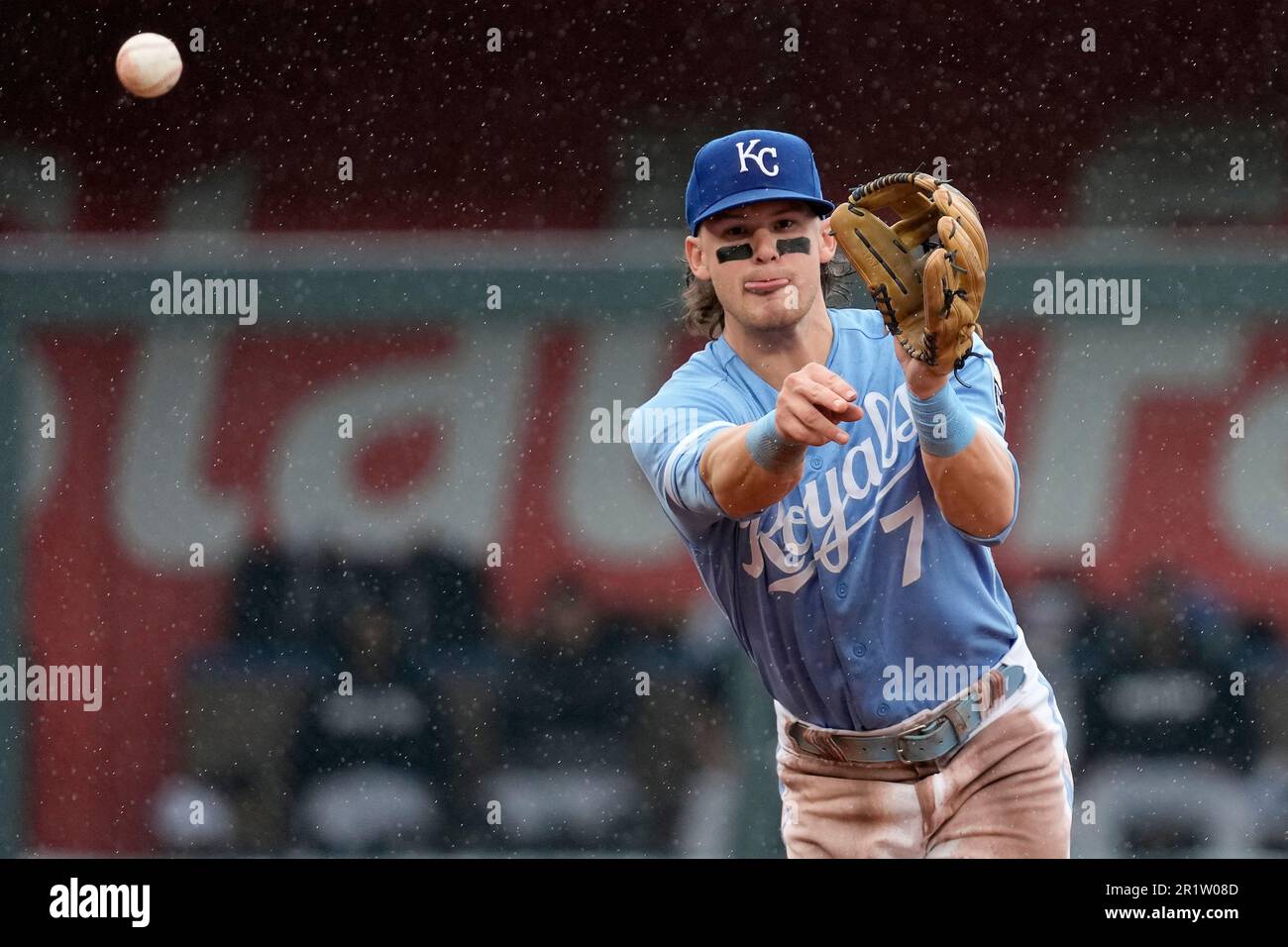 Kansas City Royals shortstop Bobby Witt Jr. throws during the third ...