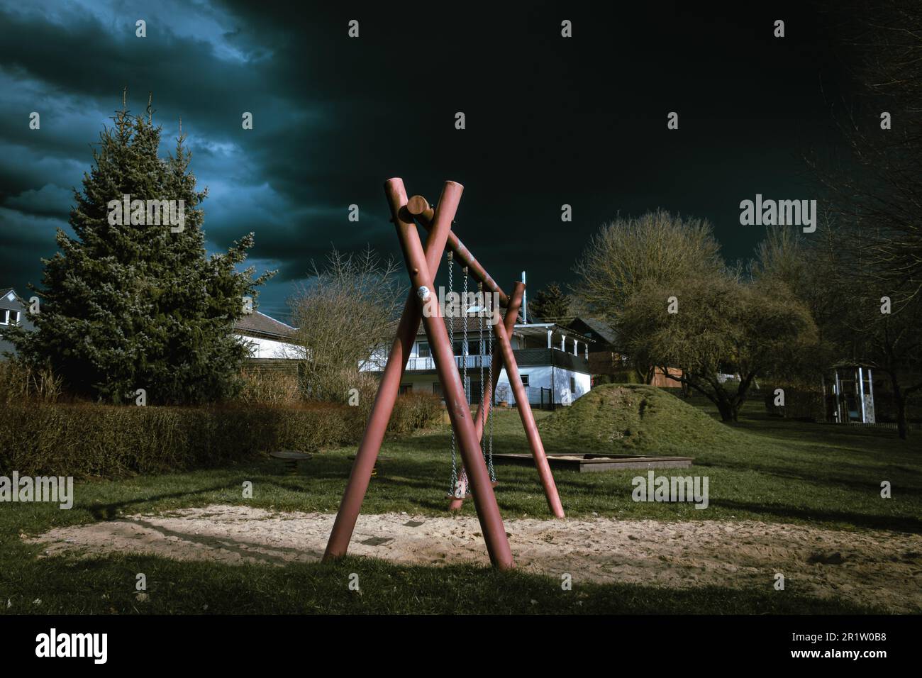 A children's playground before the coming of a storm Stock Photo - Alamy